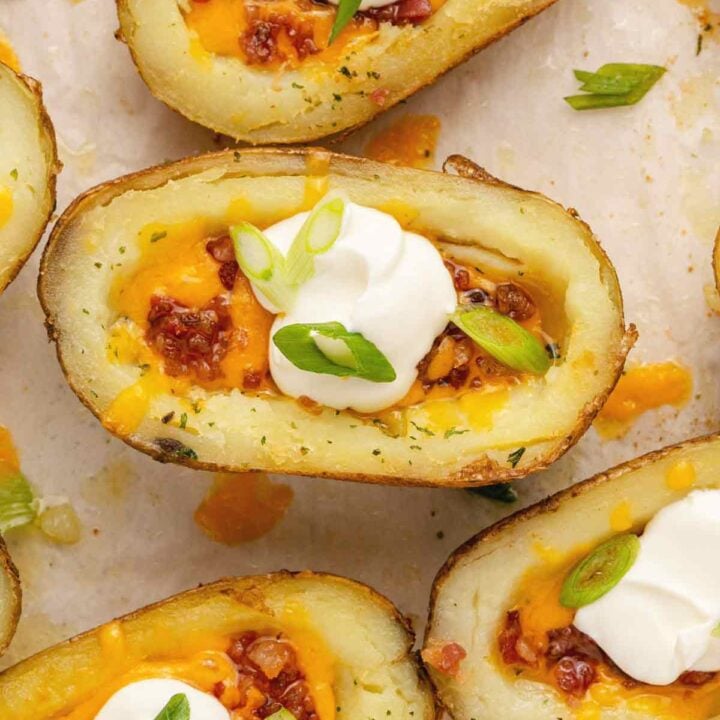 Loaded Baked Potato Skins - Mighty Mrs