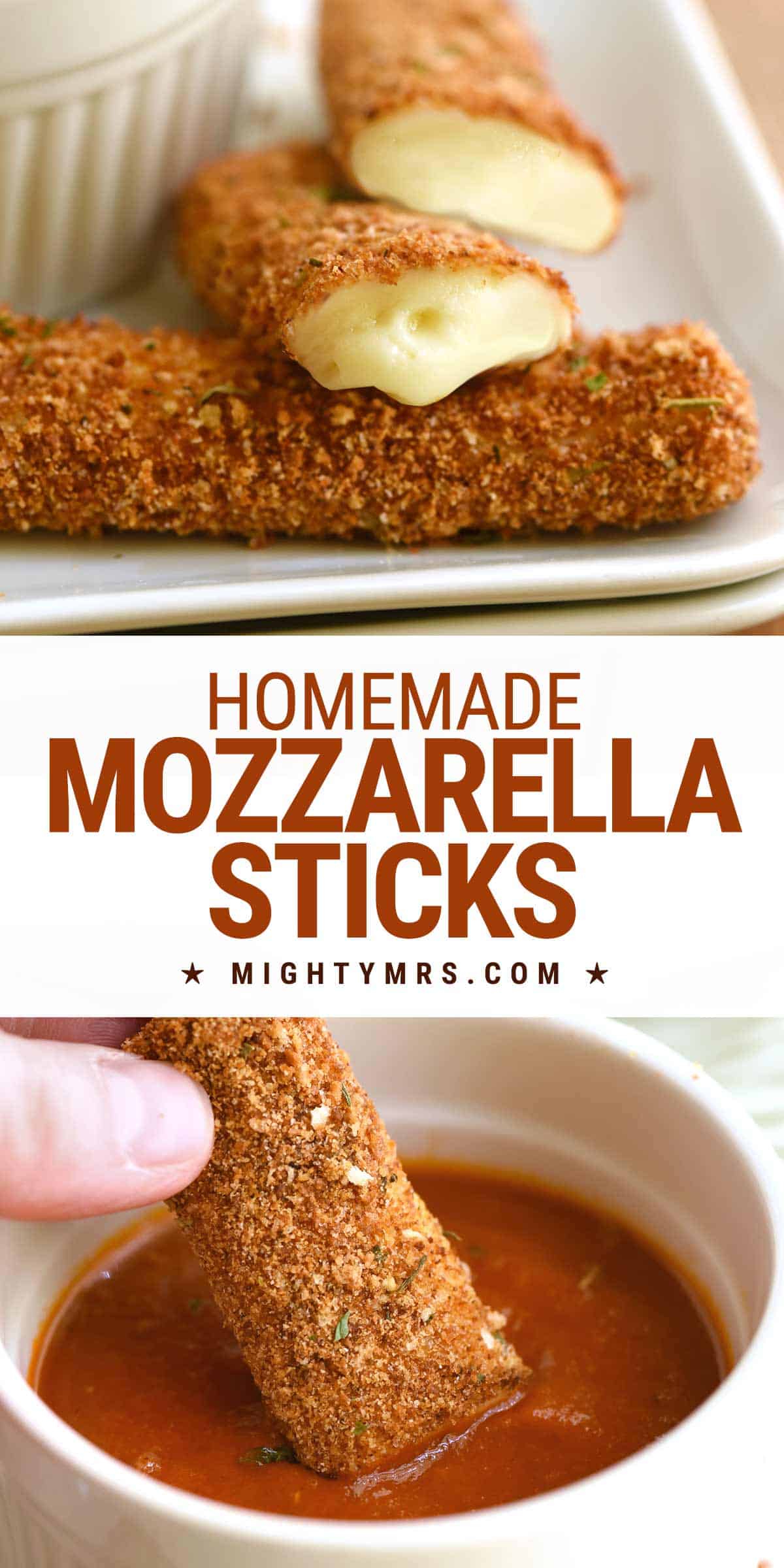 Baked Mozzarella Sticks - Mighty Mrs