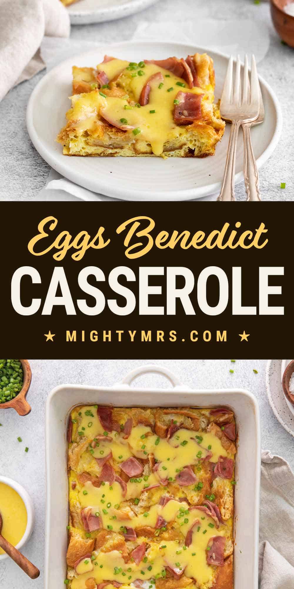 Eggs Benedict Croissant Casserole - Mighty Mrs