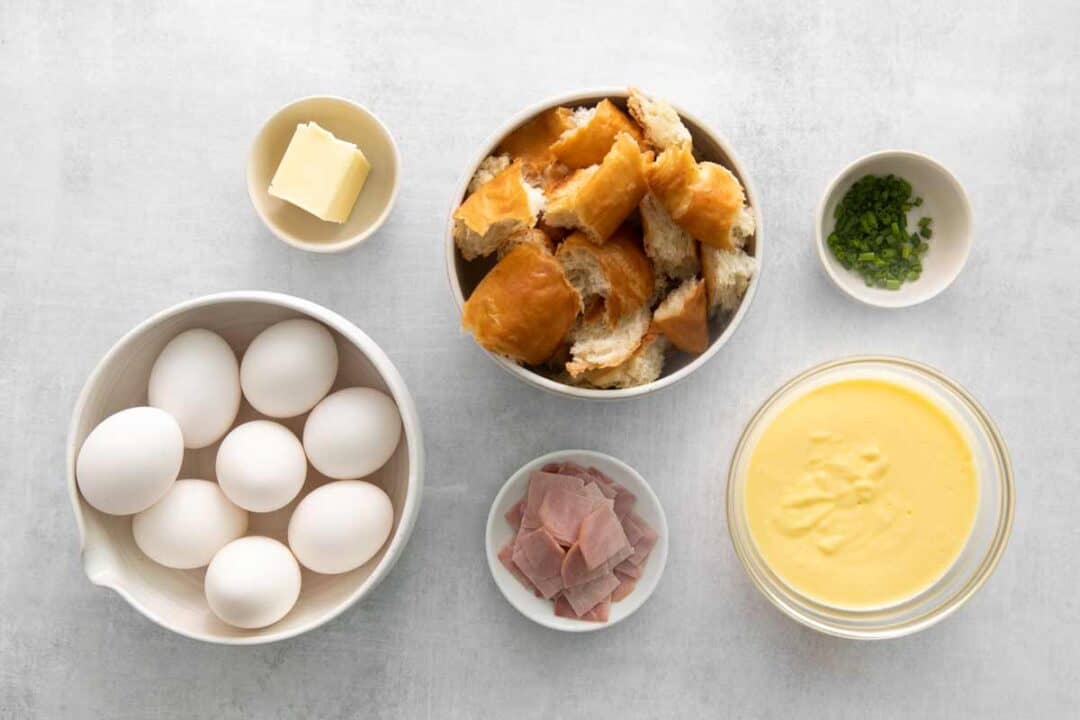 Eggs Benedict Croissant Casserole - Mighty Mrs