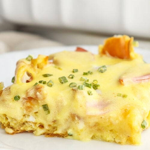 Eggs Benedict Croissant Casserole - Mighty Mrs | Super Easy Recipes