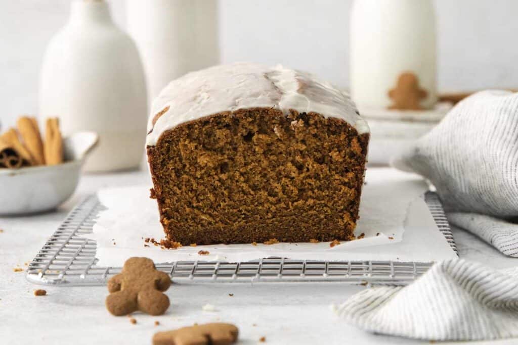 Iced Gingerbread Loaf Cake - Mighty Mrs