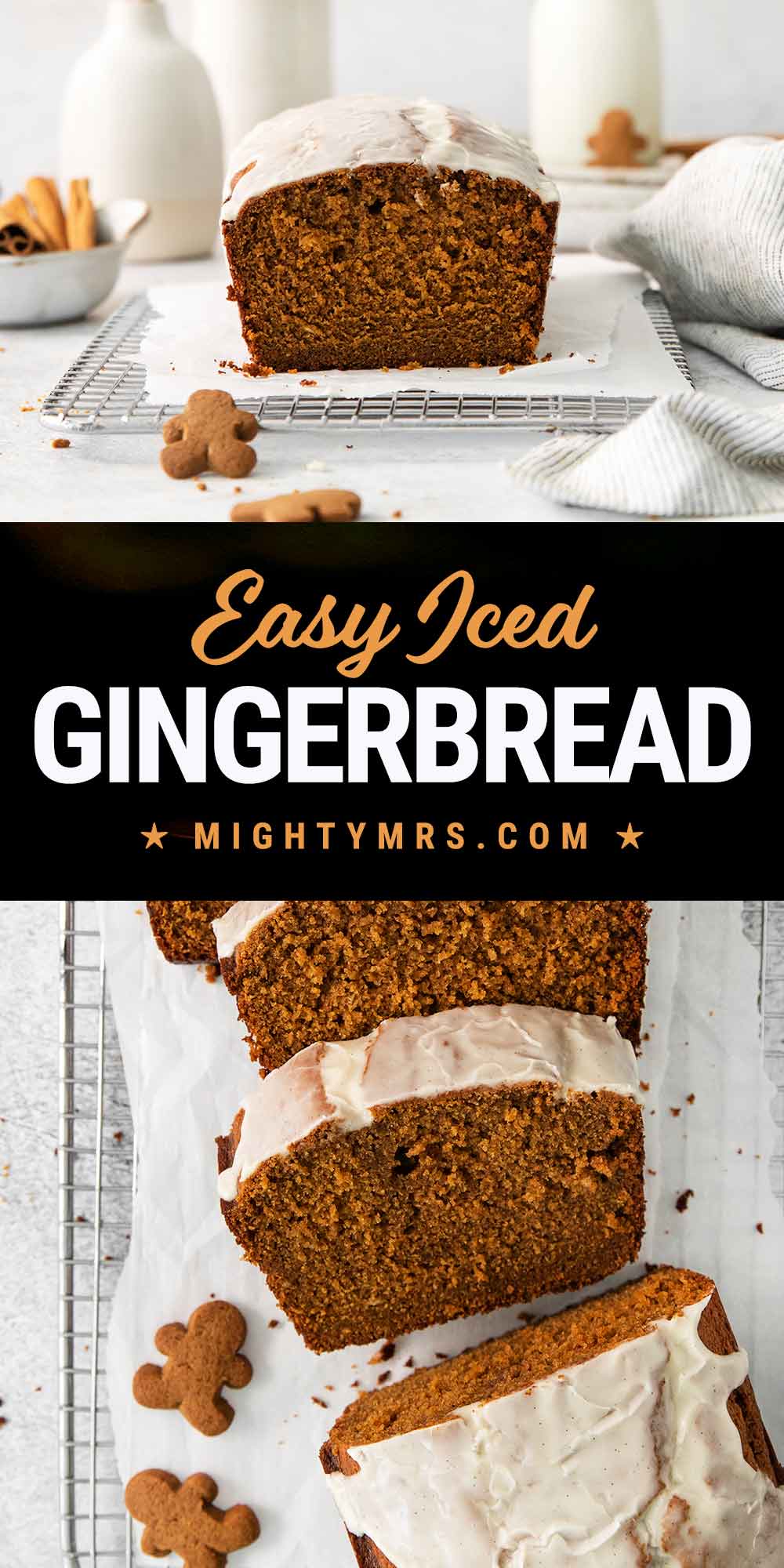 Iced Gingerbread Loaf Cake - Mighty Mrs