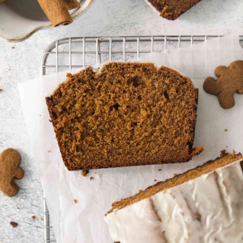 Iced Gingerbread Loaf Cake - Mighty Mrs