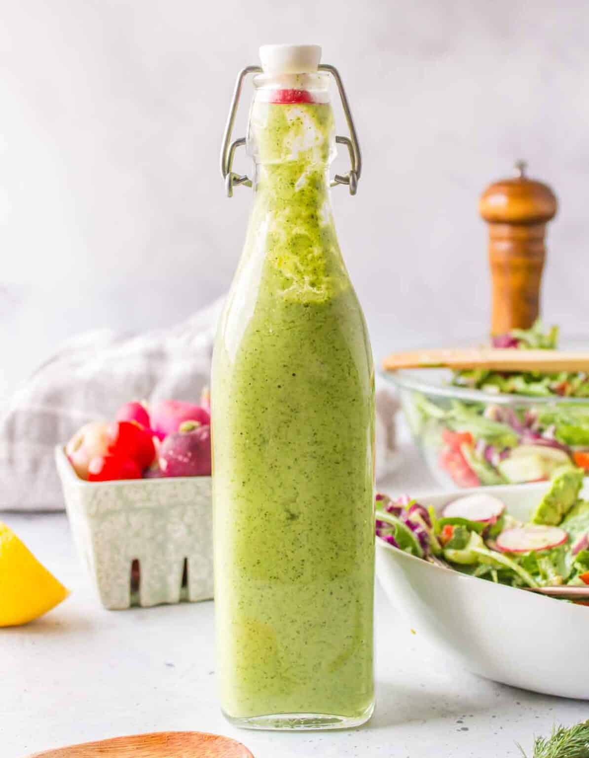 Homemade Green Goddess Dressing - Mighty Mrs