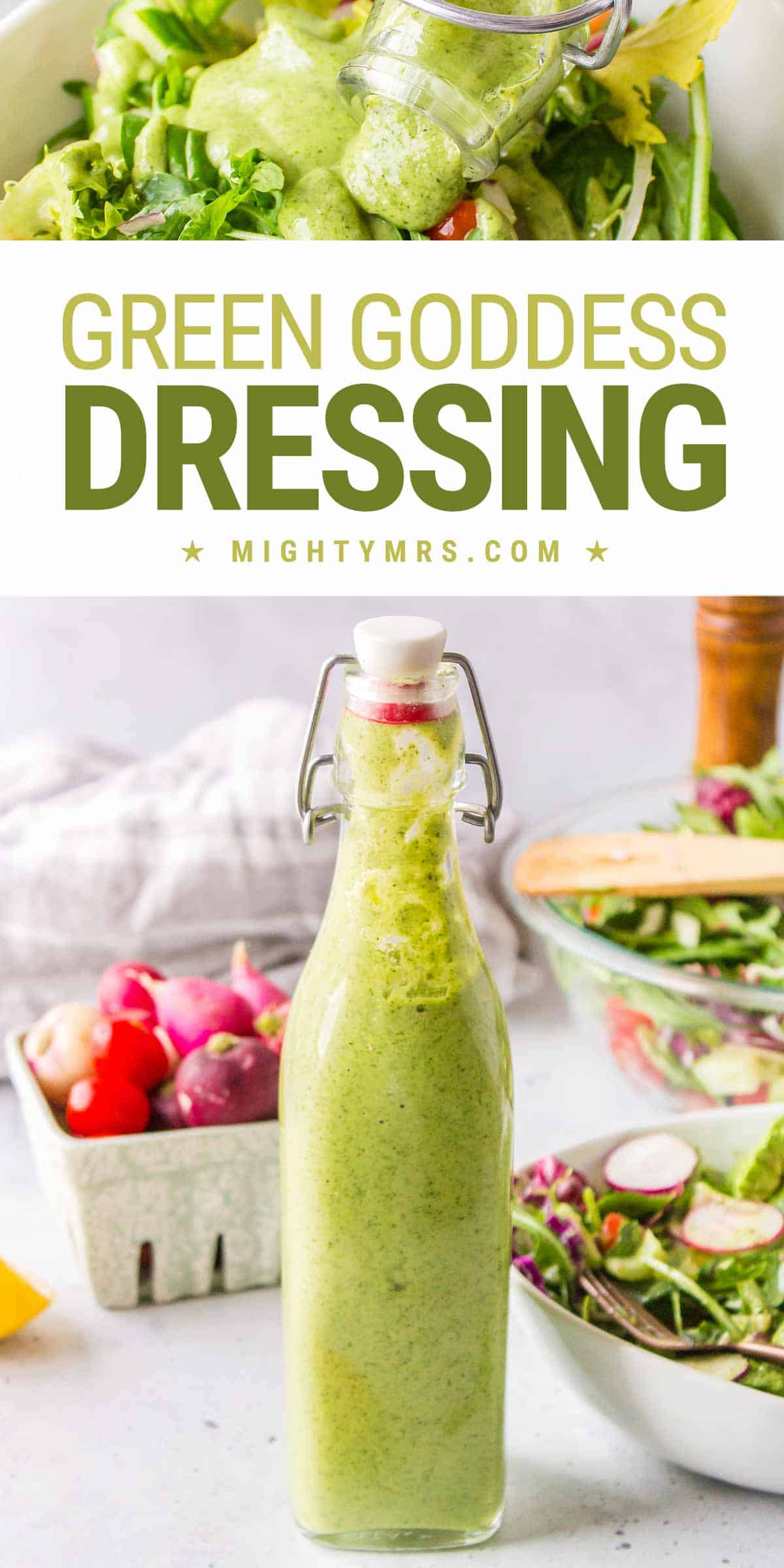 Homemade Green Goddess Dressing - Mighty Mrs