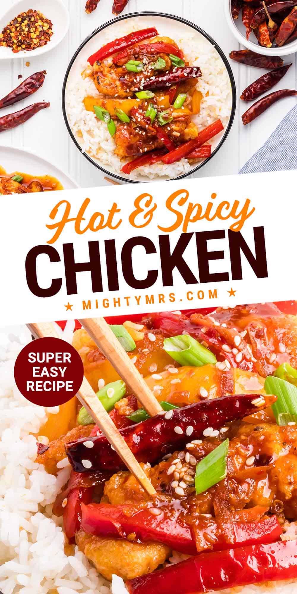 Hot and Spicy Chicken Bowl - Mighty Mrs