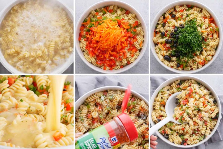 Classic Italian Pasta Salad (Vegetarian) - Mighty Mrs