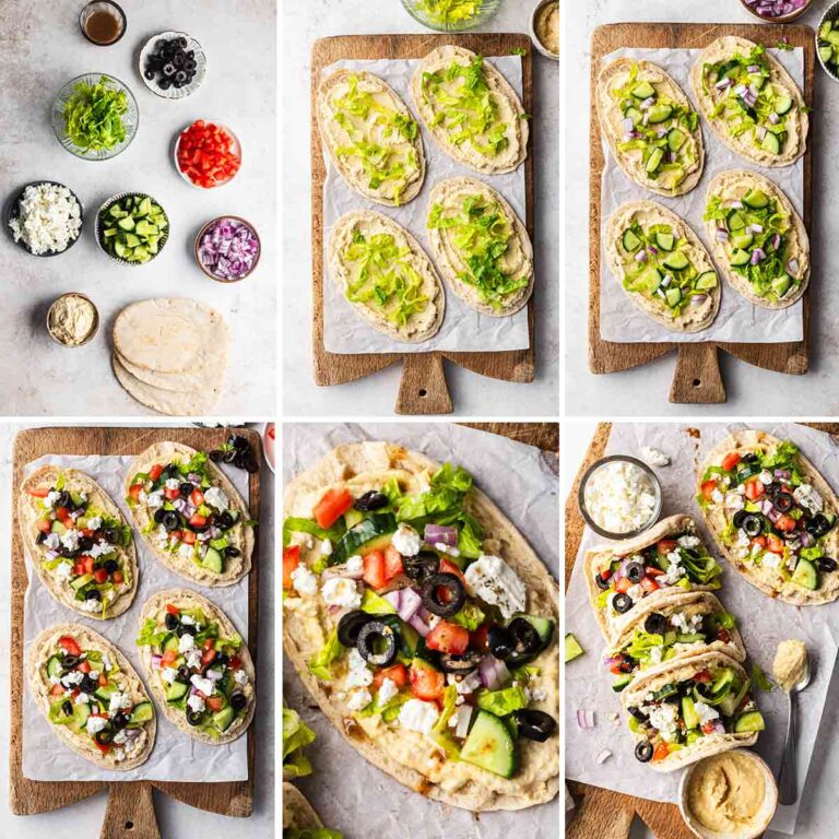 Greek Veggie Pita Wraps - Mighty Mrs