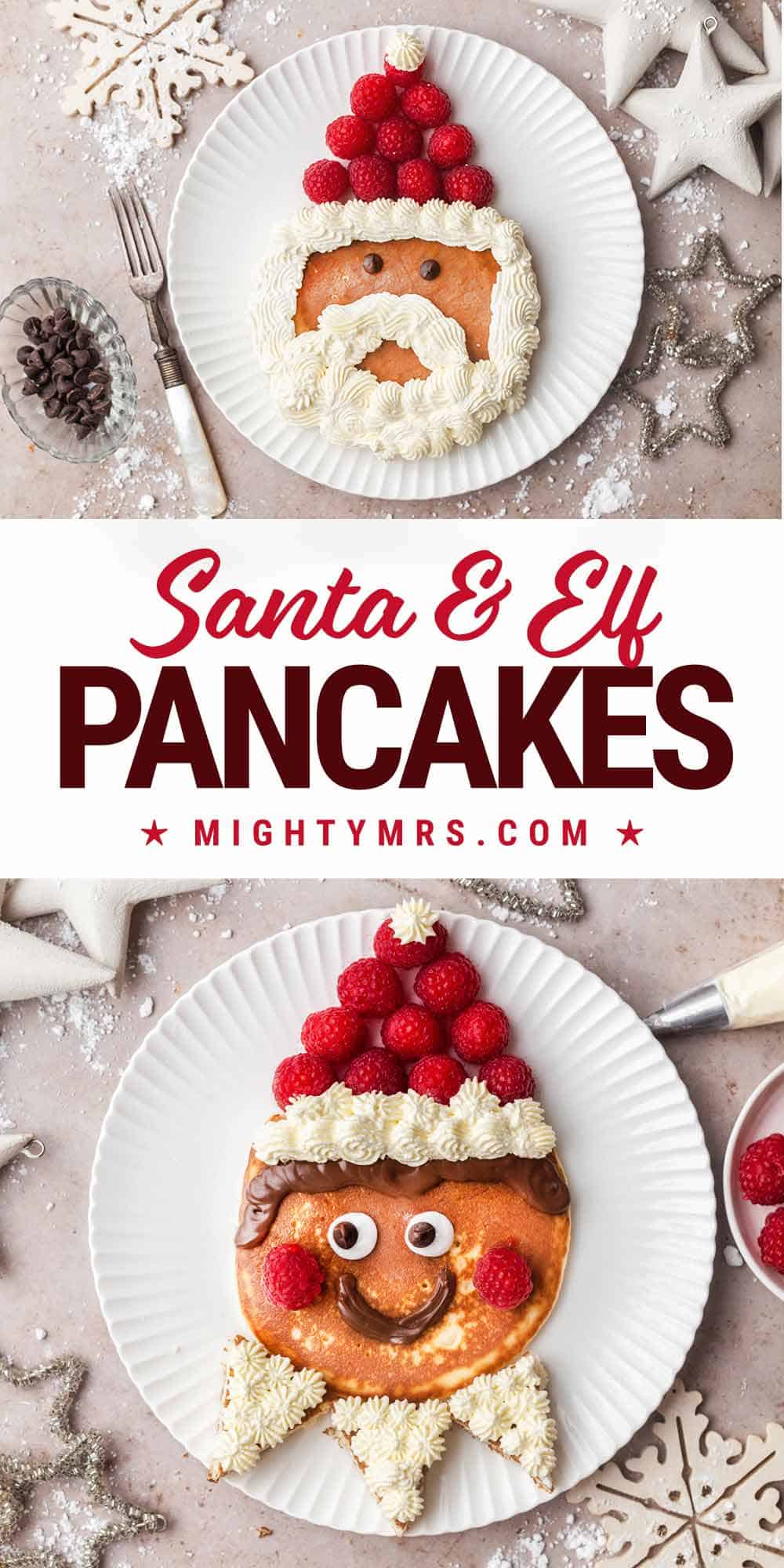 Christmas Elf and Santa Pancakes - Mighty Mrs